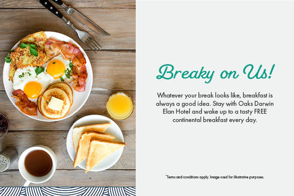Daily Continental Breakfast Offer | Oaks Darwin Elan Hotel